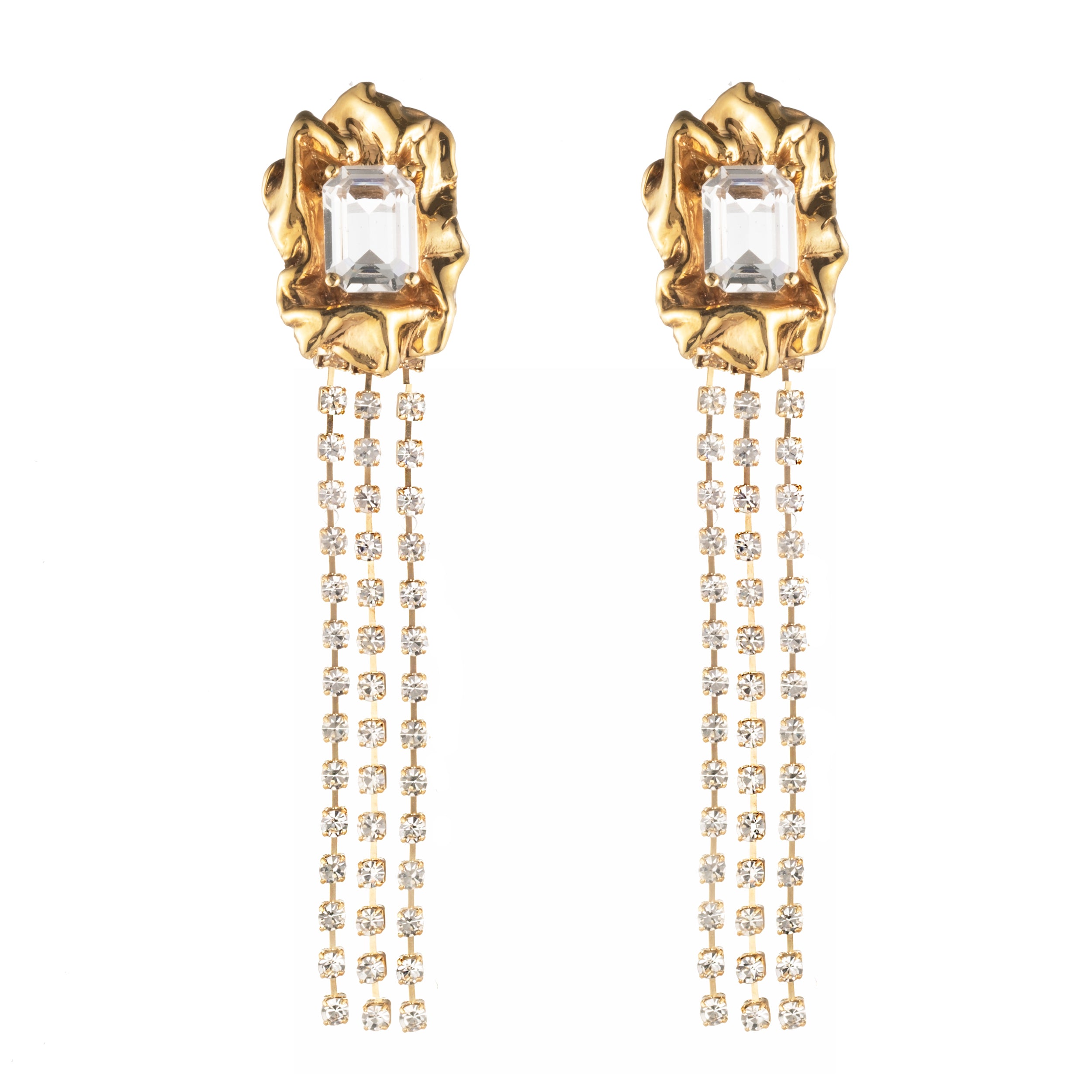 Gold and Crystal Maude Crystal Earrings | Sterling King | Jewelry